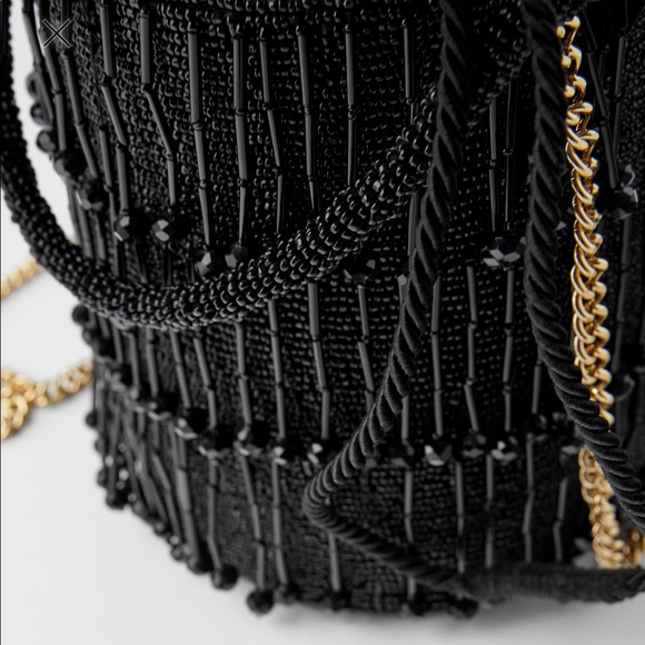 Zara | Bags | Zara Beaded Fringe Crossbody Bucket Bag | Poshmark
